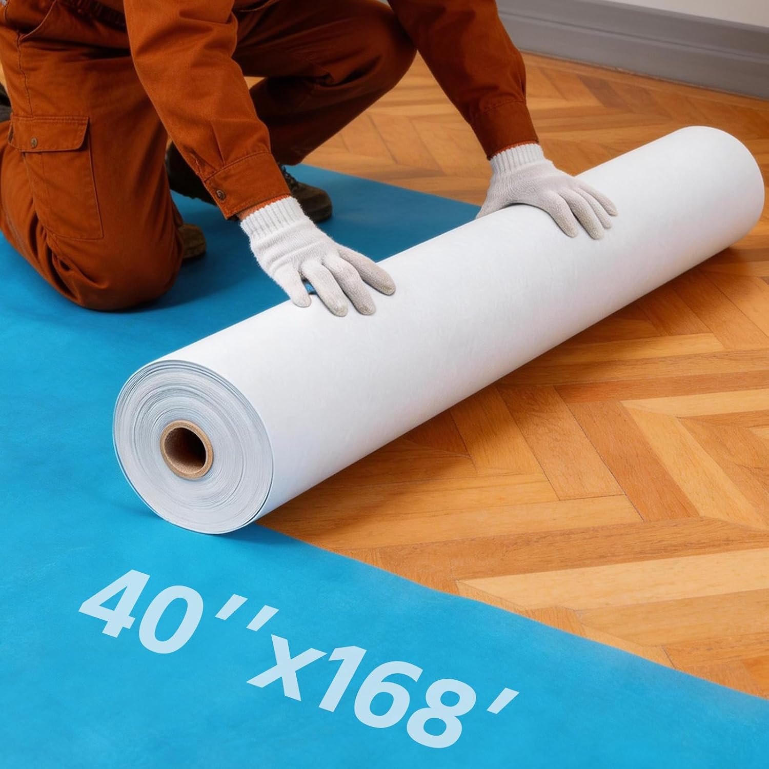 40" x 168' Temporary Floor Protection, 560 sqft Coverage, Easily ...