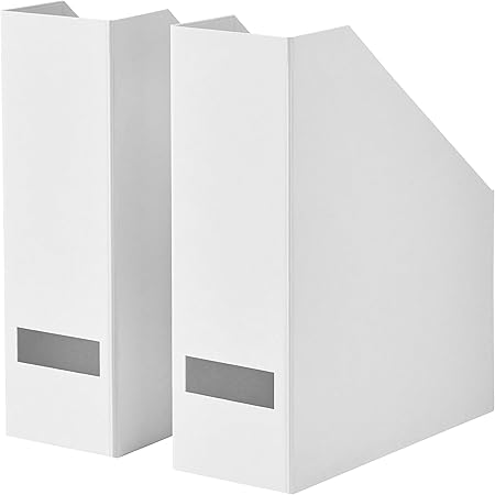 TJENA Magazine File, White, Pack of 2, Depth: 25 cm Width: 10 cm / 10 ...
