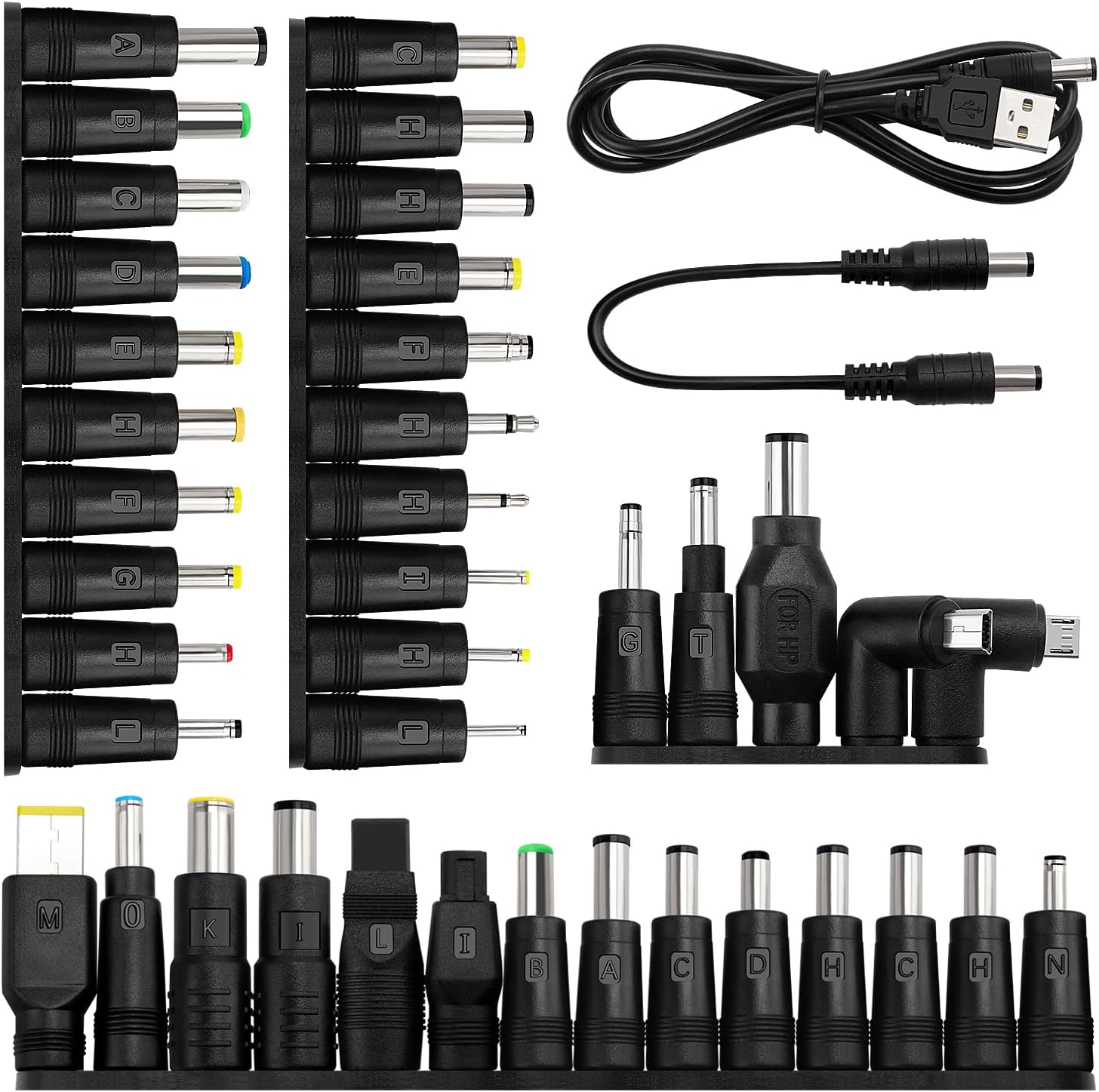Universal DC Power Adapter Tips Kit, KUOQIY 39 PCS 5.5 X 2.1mm DC ...