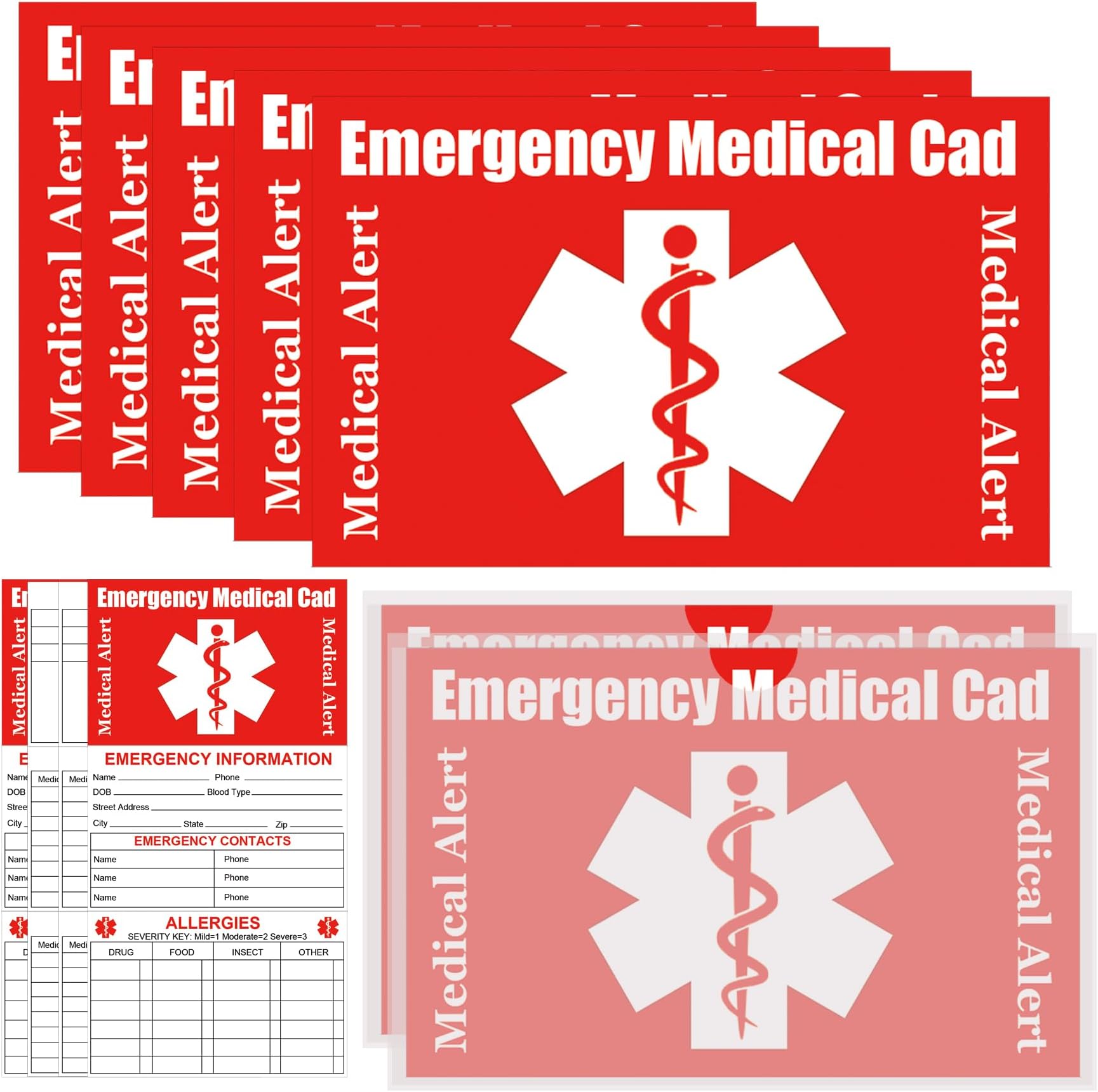 Amazon.com : SMARSTICKER Medication List Wallet Card Emergency Contact ...