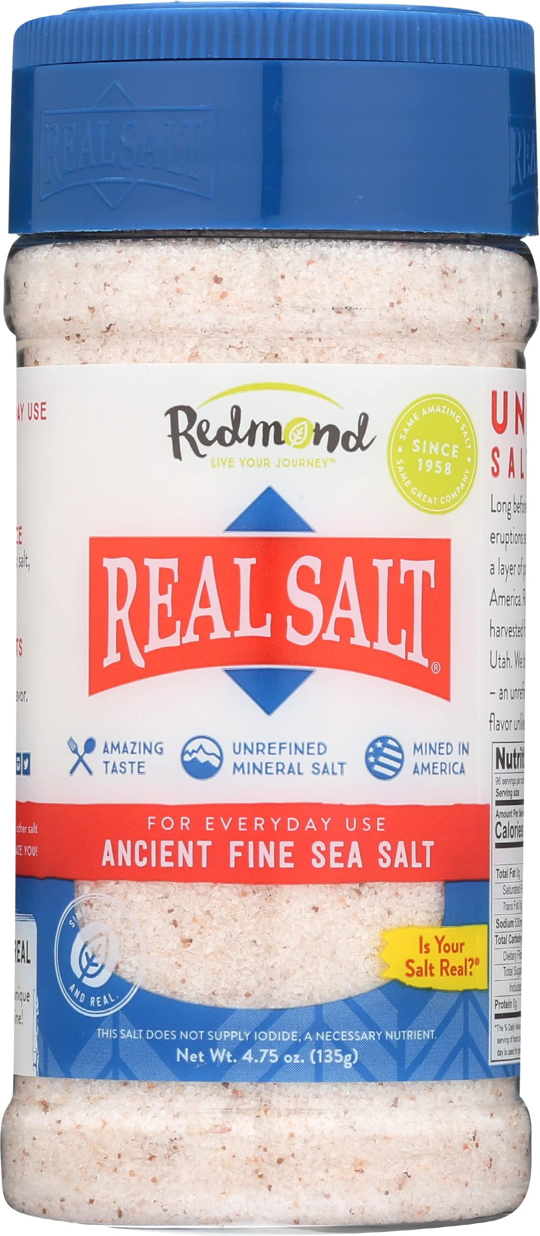 Amazon.com : Redmond Natural Real Salt Ancient Fine Sea Salt Shaker ...