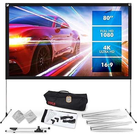 Amazon.com: Projector Screen and Stand,JWSIT 80 inch Outdoor Movie ...