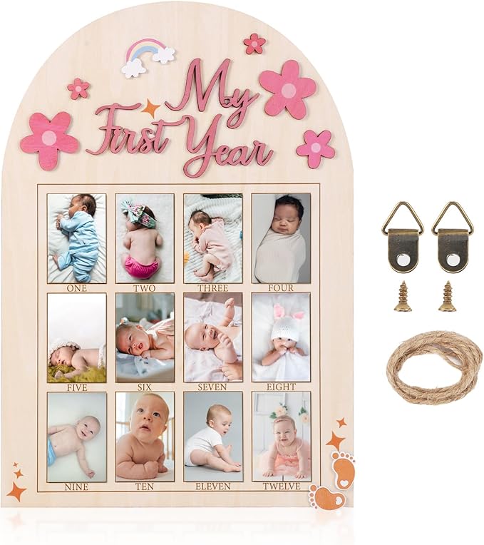 Amazon.com: NQEUEPN My First Year Picture Frame, 3D Daisy Flower Baby's ...
