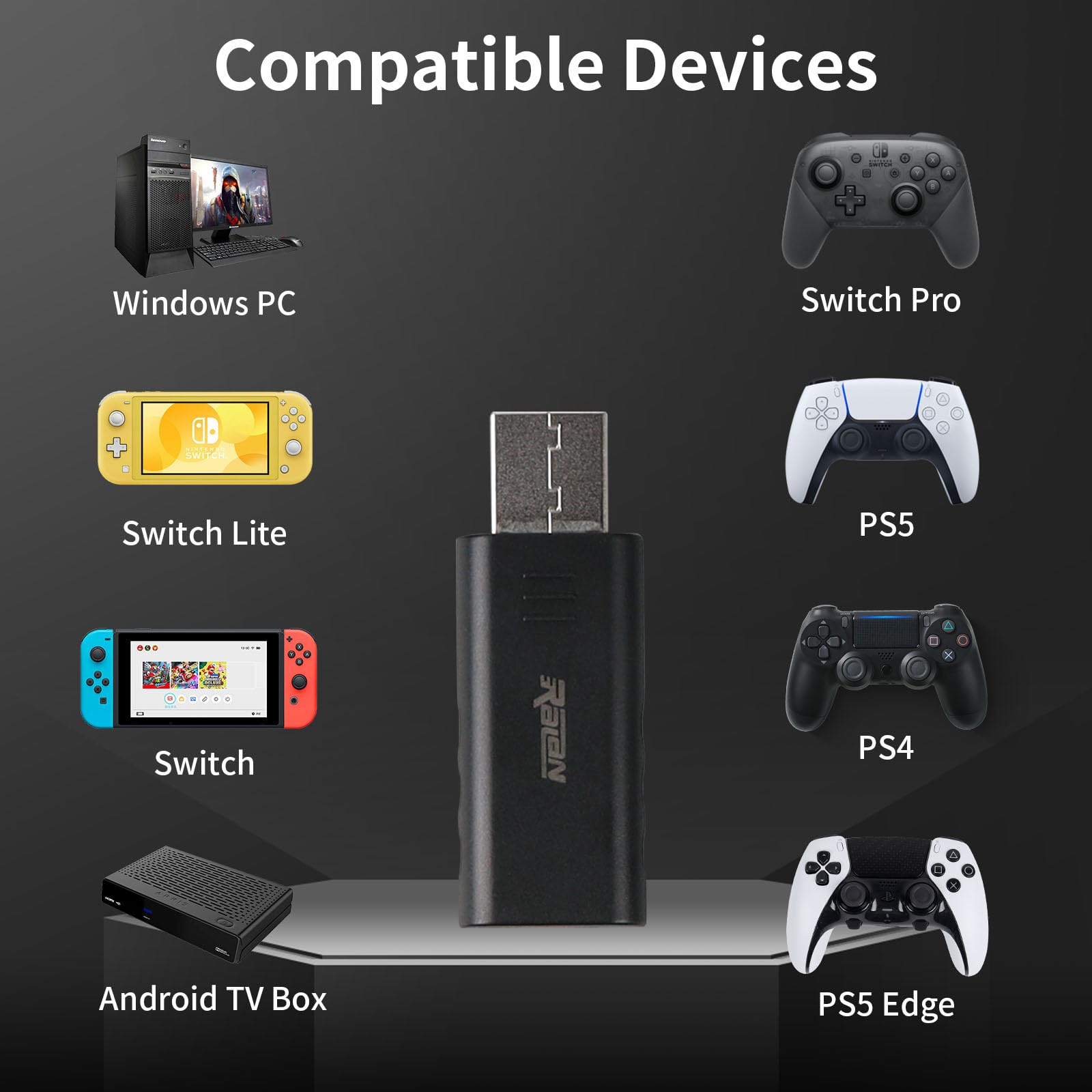 Snapklik.com : RALAN Bluetooth Controller Wireless Adapter For PS4/PS5 ...