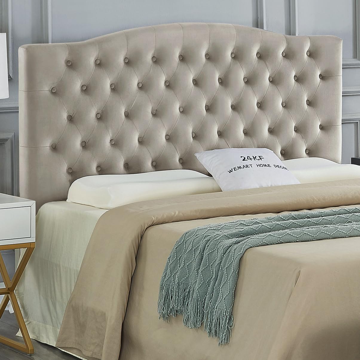 Amazon.com - Christopher Knight Home Lidia Tufted Fabric Headboard ...
