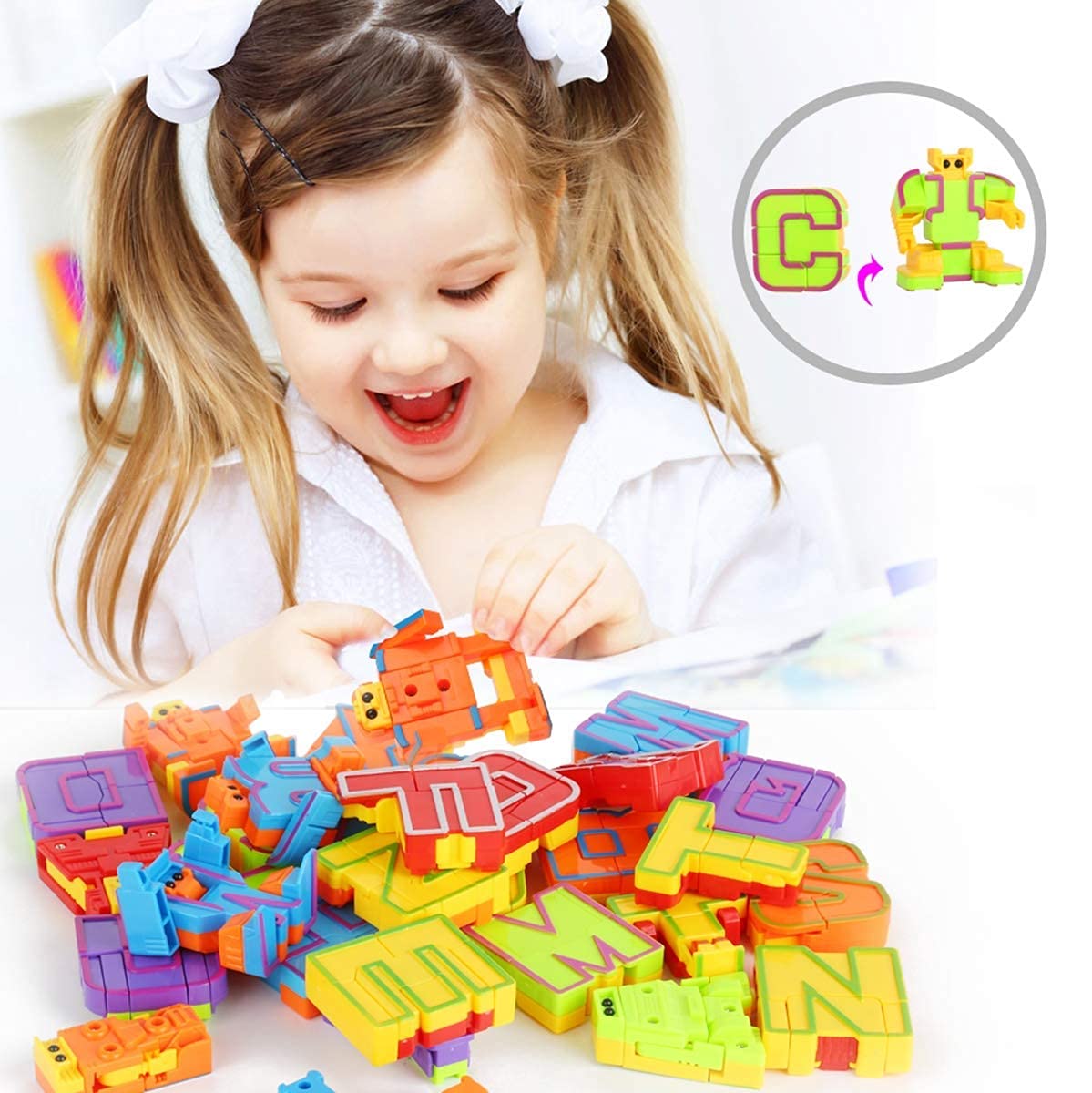 Snapklik.com : 26 Pieces Alphabet Robots Toys For Kids, Alphabots ABC ...