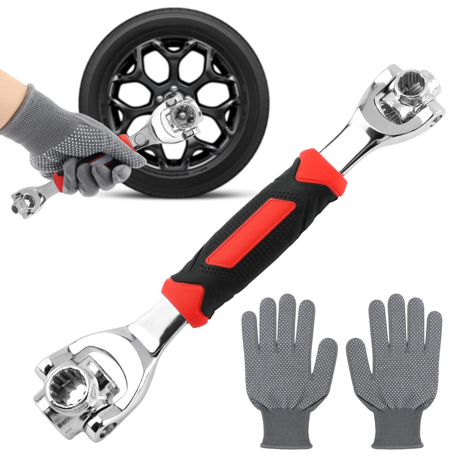 HKZTUY 52 in 1 Universal Socket Wrench with Gloves, Adjustable ...