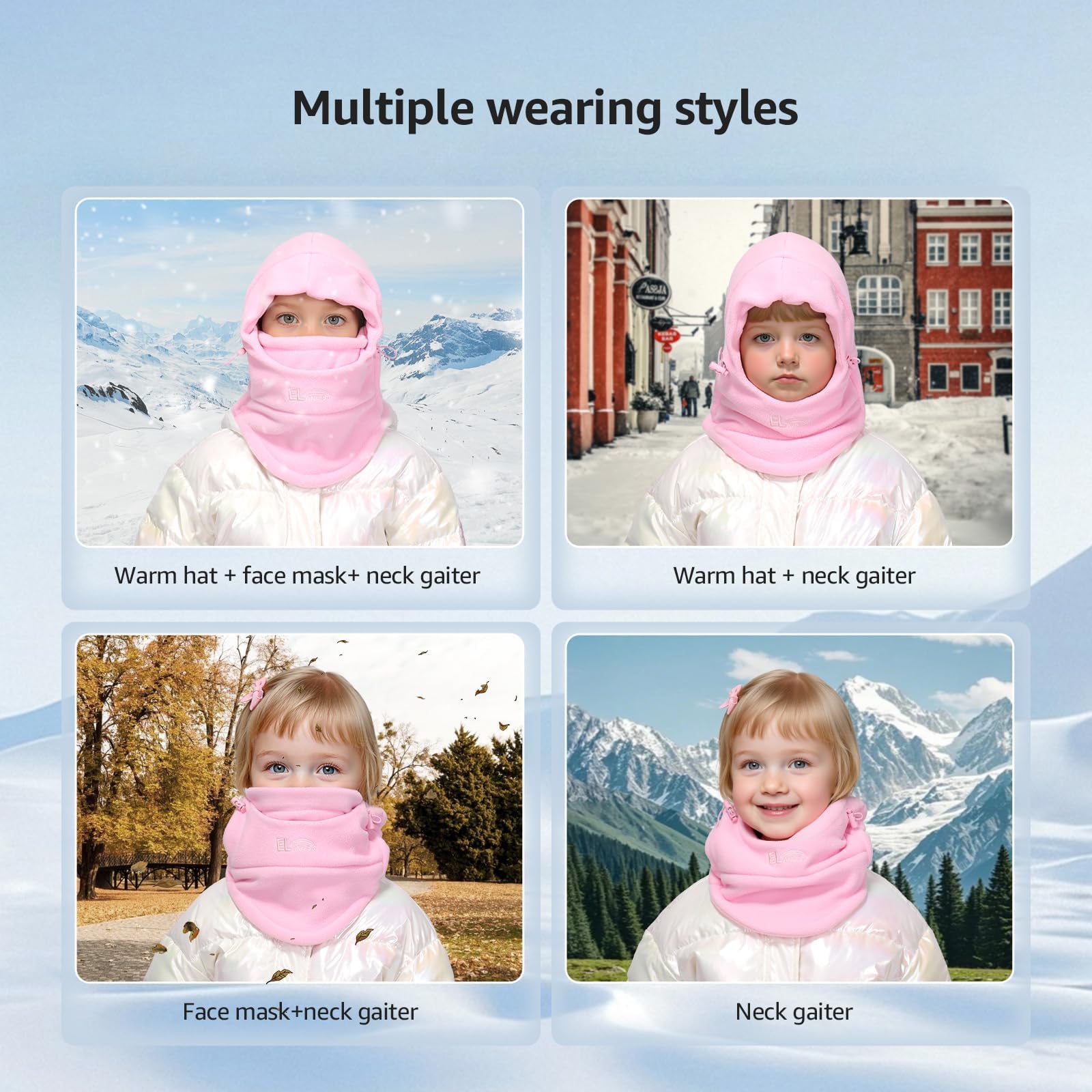 Snapklik.com : Winter Hat Balaclava Ski Mask Full Face Girls Boys Warm ...