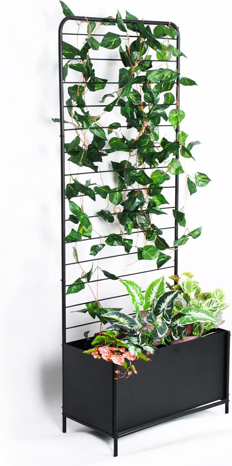 Amazon.com: FENCY Metal Planter Box with Trellis, Planter Trellis for ...