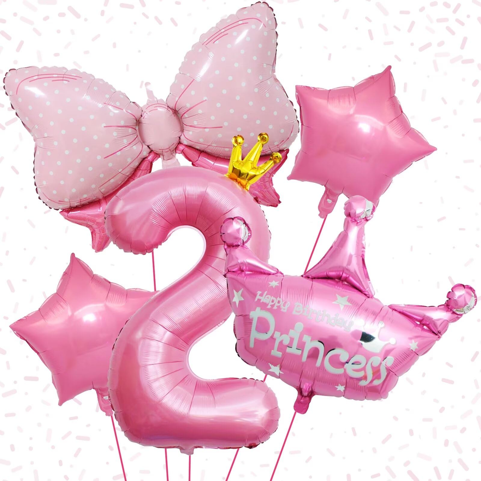 Amazon.com: Pink 2nd Birthday Decorations, Pink 2nd Birthday Balloon ...