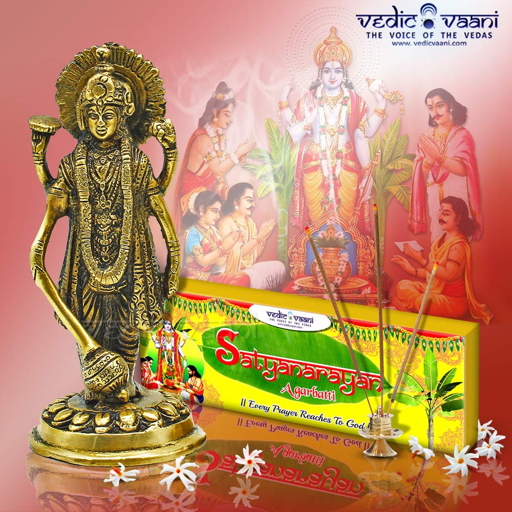 Buy Vedic Vaani Lord Satyanaryan (Vishnu) Standing Laxmi Narayan Brass ...
