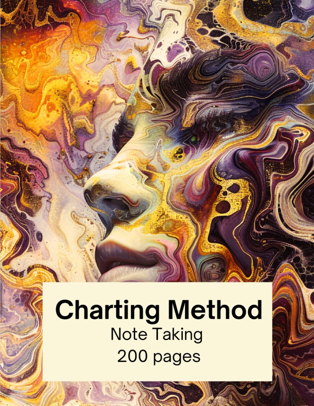 Amazon.com: Charting Method Notebook: Purple and Gold fluid face art, 200 pages: Agape, planet ...