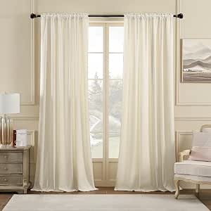 Amazon.com: Nemia Ivory White Velvet Curtains Thermal Insulated ...