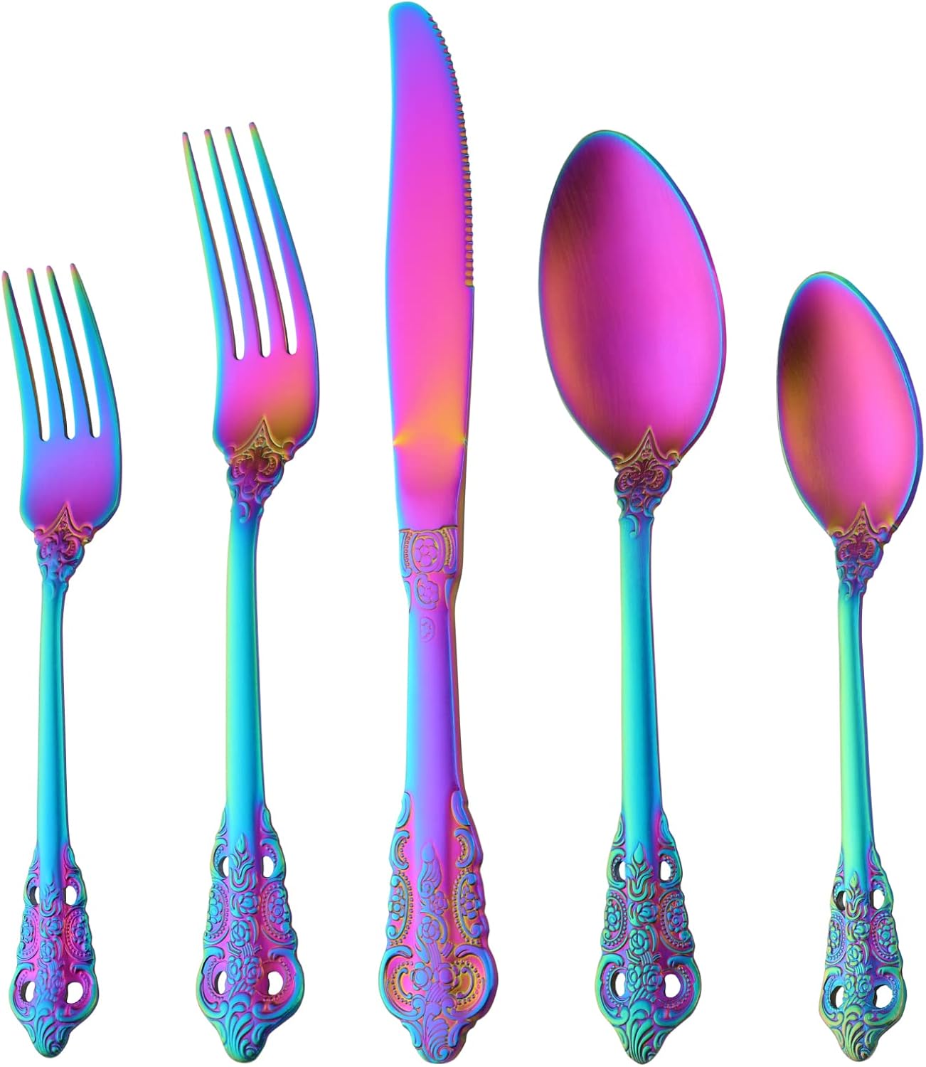 Amazon.com | TUPMFG 5 Pieces Stainless Steel Flatware Cutlery Set ...