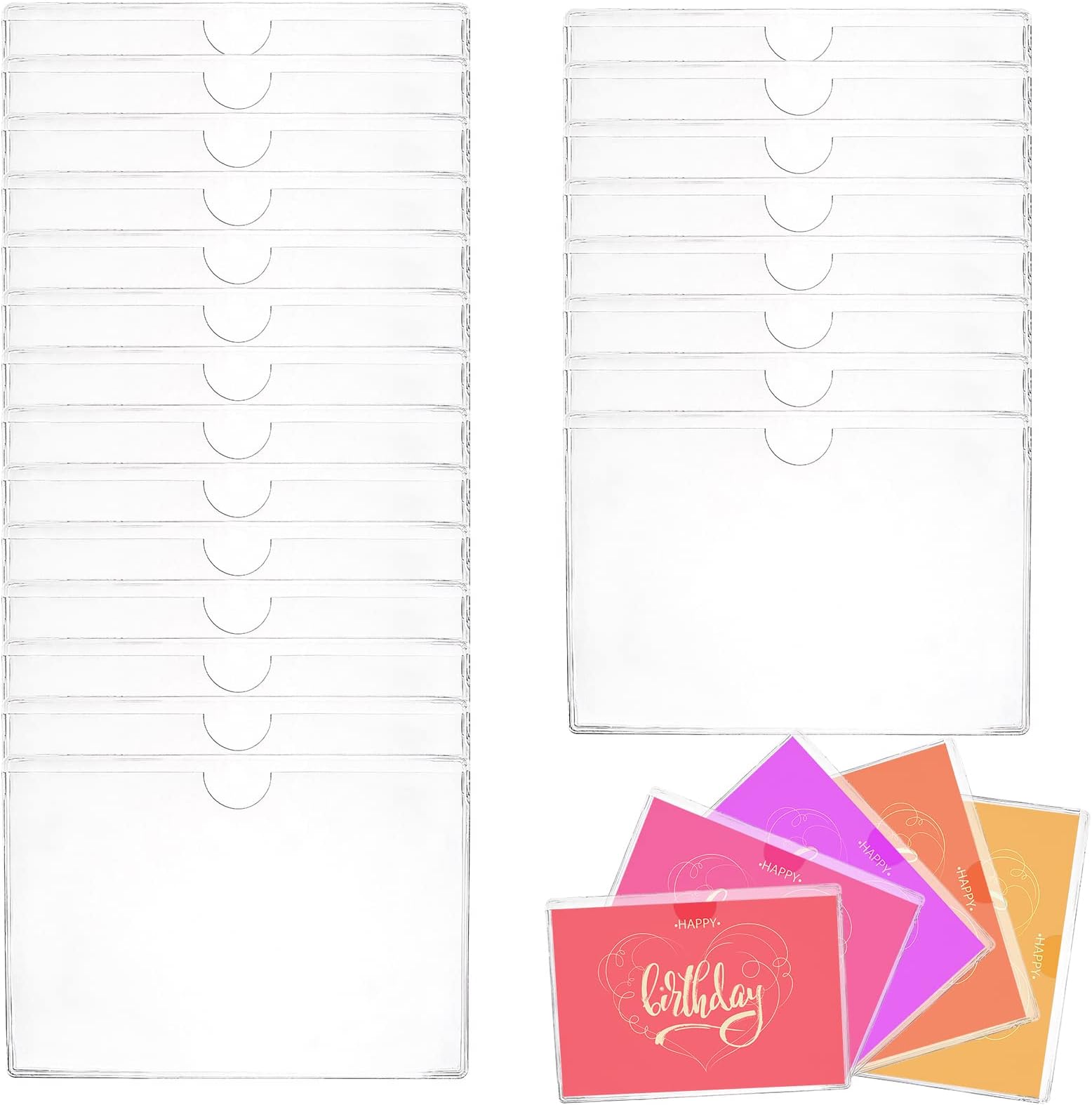 Hedume 100 Pack Self-Adhesive Index Card Pockets with Top Open for ...