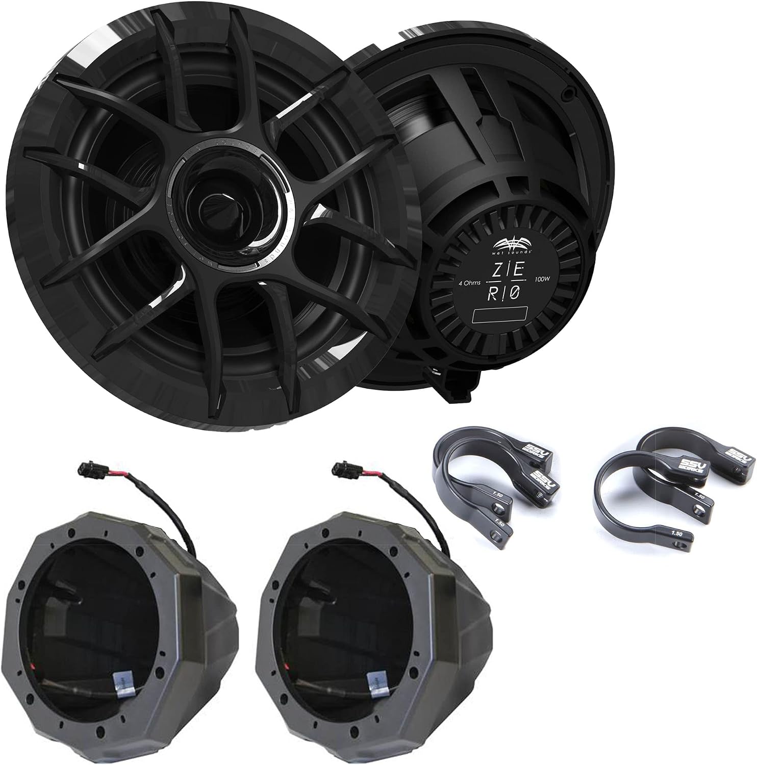 Amazon.com: Wet Sounds Zero Series - ZERO-6-XZ-B Black 6.5" Powersport ...