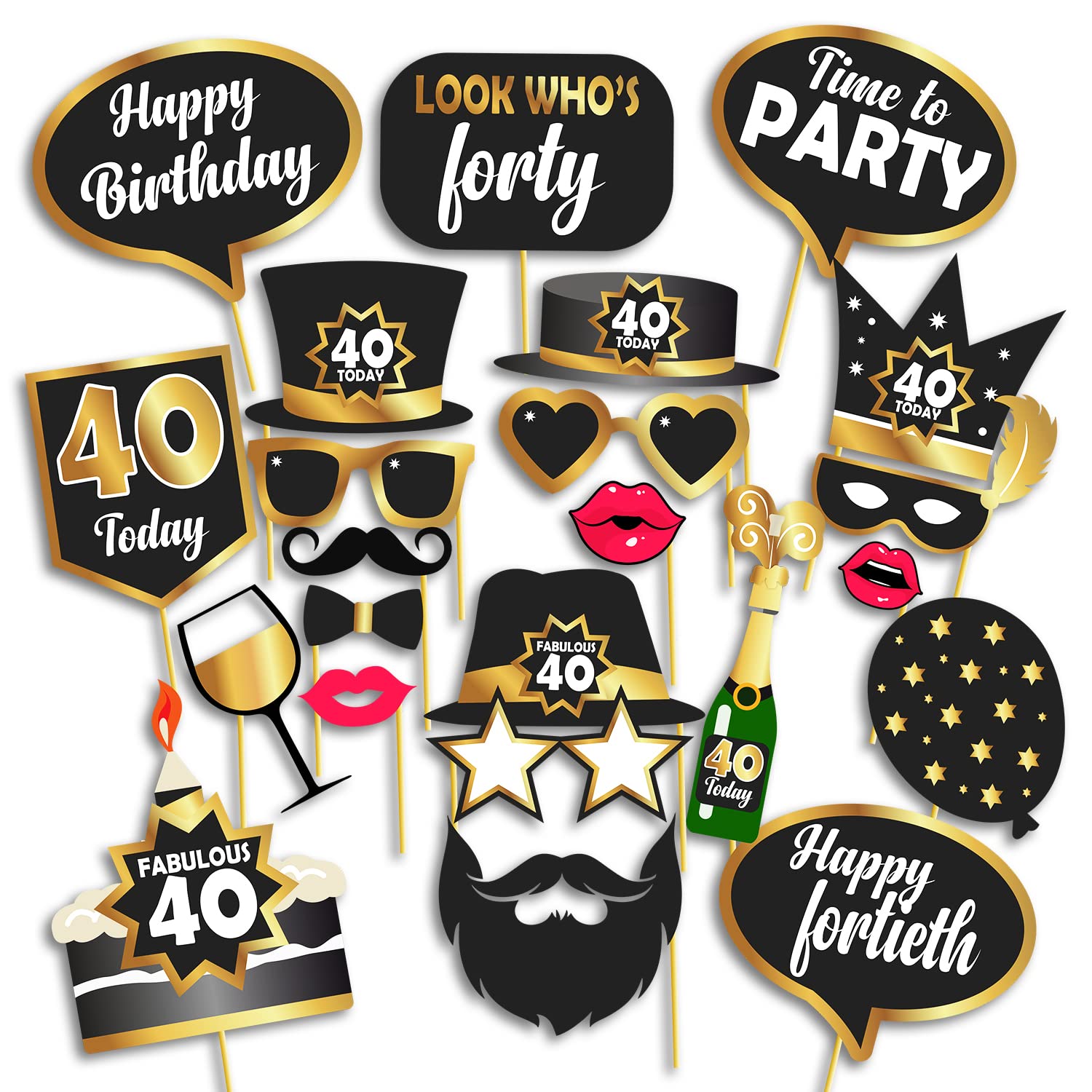 Party Propz 40th Birthday Decorations Men And Women Props Photo ...