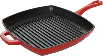 Amazon.com: Lodge Enameled Cast Iron Square Grill Pan, 10-inch, Island ...