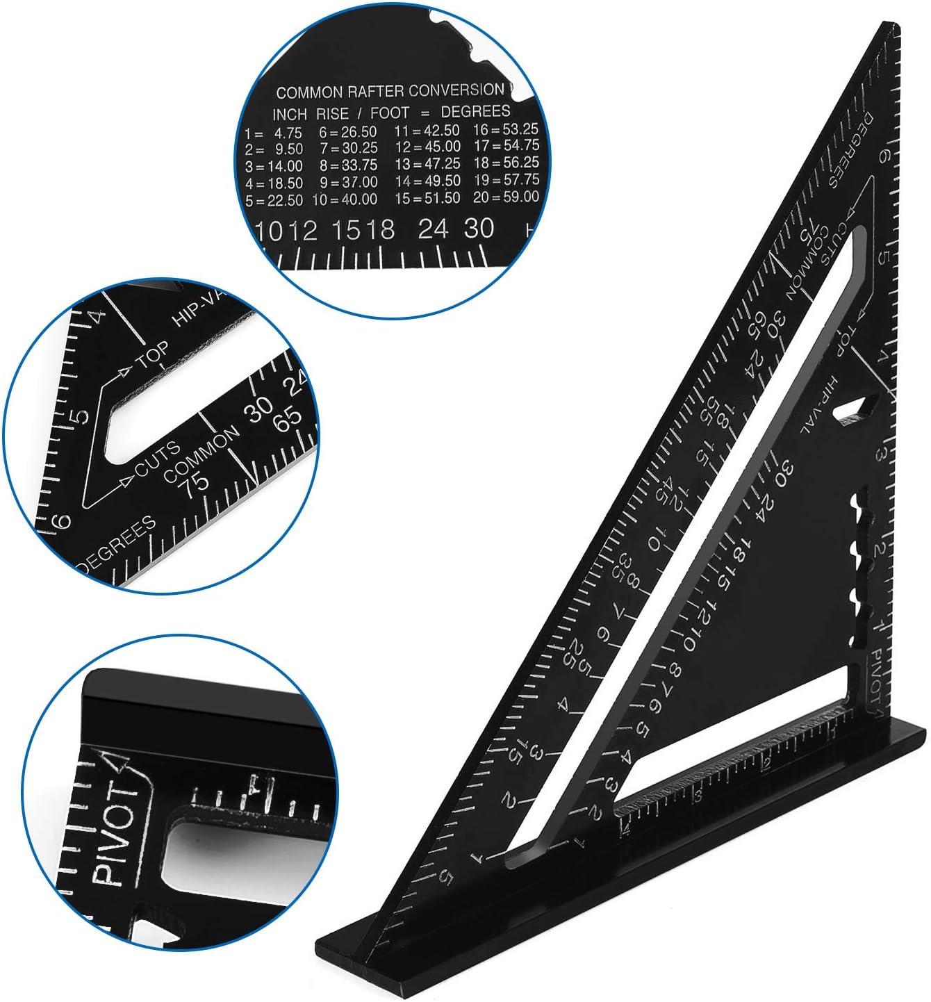 30 cm Triangle Protractor Aluminium Alloy Triangle Ruler Stop Angle ...