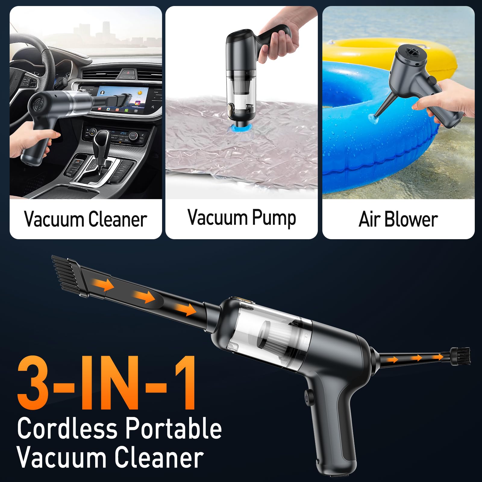 Snapklik.com : Mini Handheld Vacuum Cordless, Portable Car Vacuum ...