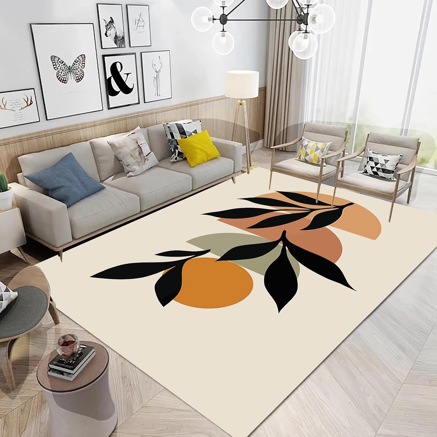 Amazon.com: AANVII Boho Mid Century Modern Area Rug Indoor Print Carpet ...