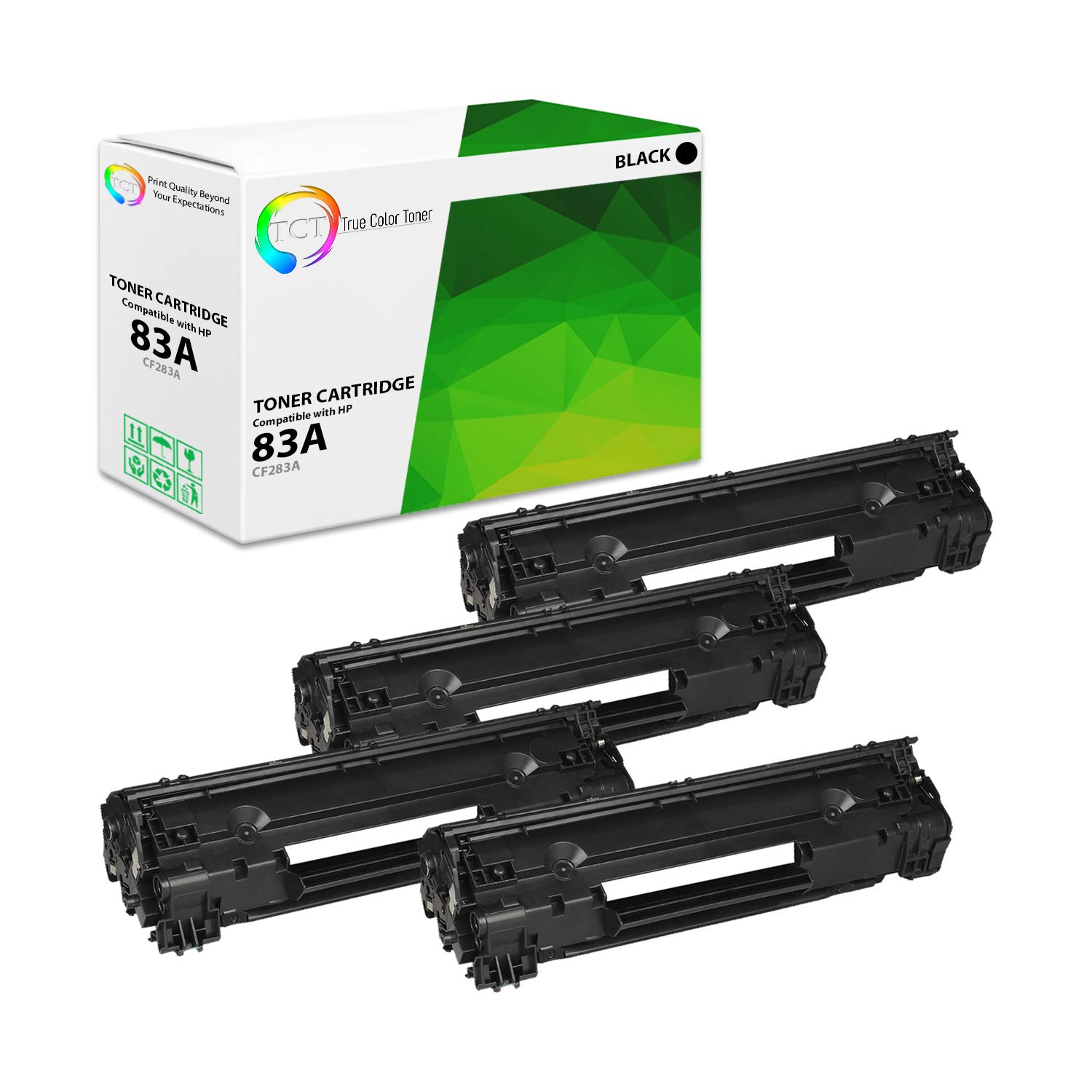 TCT Premium Compatible CF283A Black Toner Cartridge 4 Pack for the HP ...