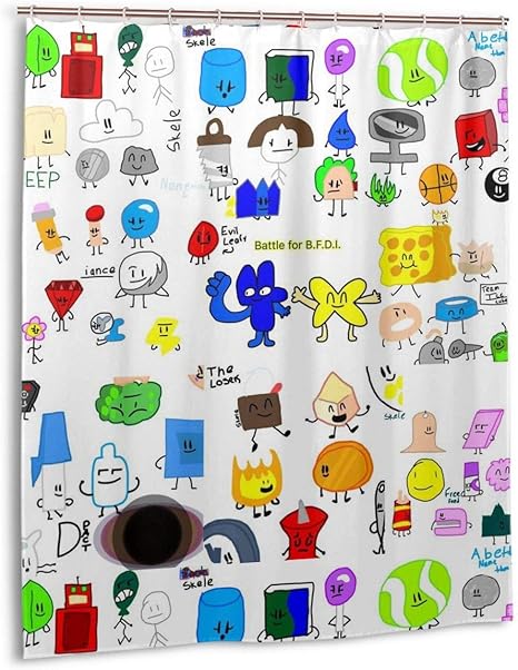 Mys6xdays Battle for Bfdi Bathroom Curtain Waterproof Shower Curtain ...