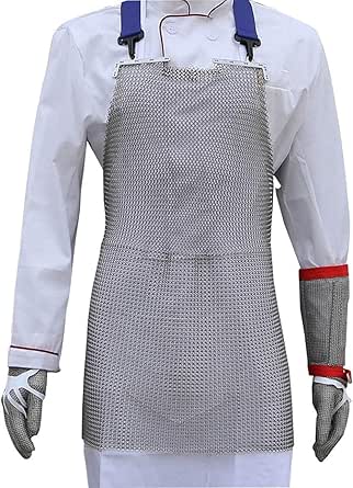 Amazon.com: CPTDCL Stainless Steel Chain Mail Apron Cut Resistant ...