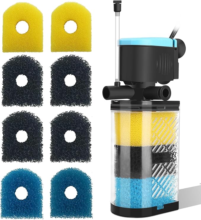 Amazon.com : FUMAK 3-Stage Aquarium Filter & Replacement Sponges Set ...