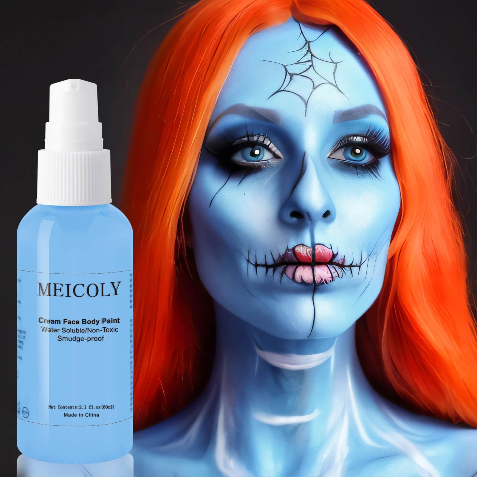 Snapklik.com : Cream Light Blue Face Body Paint,2.1Oz Smudge-proof Sky ...