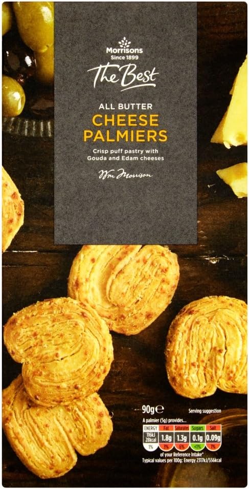 Morrisons The Best All Butter Cheese Palmiers, 90g : Amazon.co.uk: Grocery