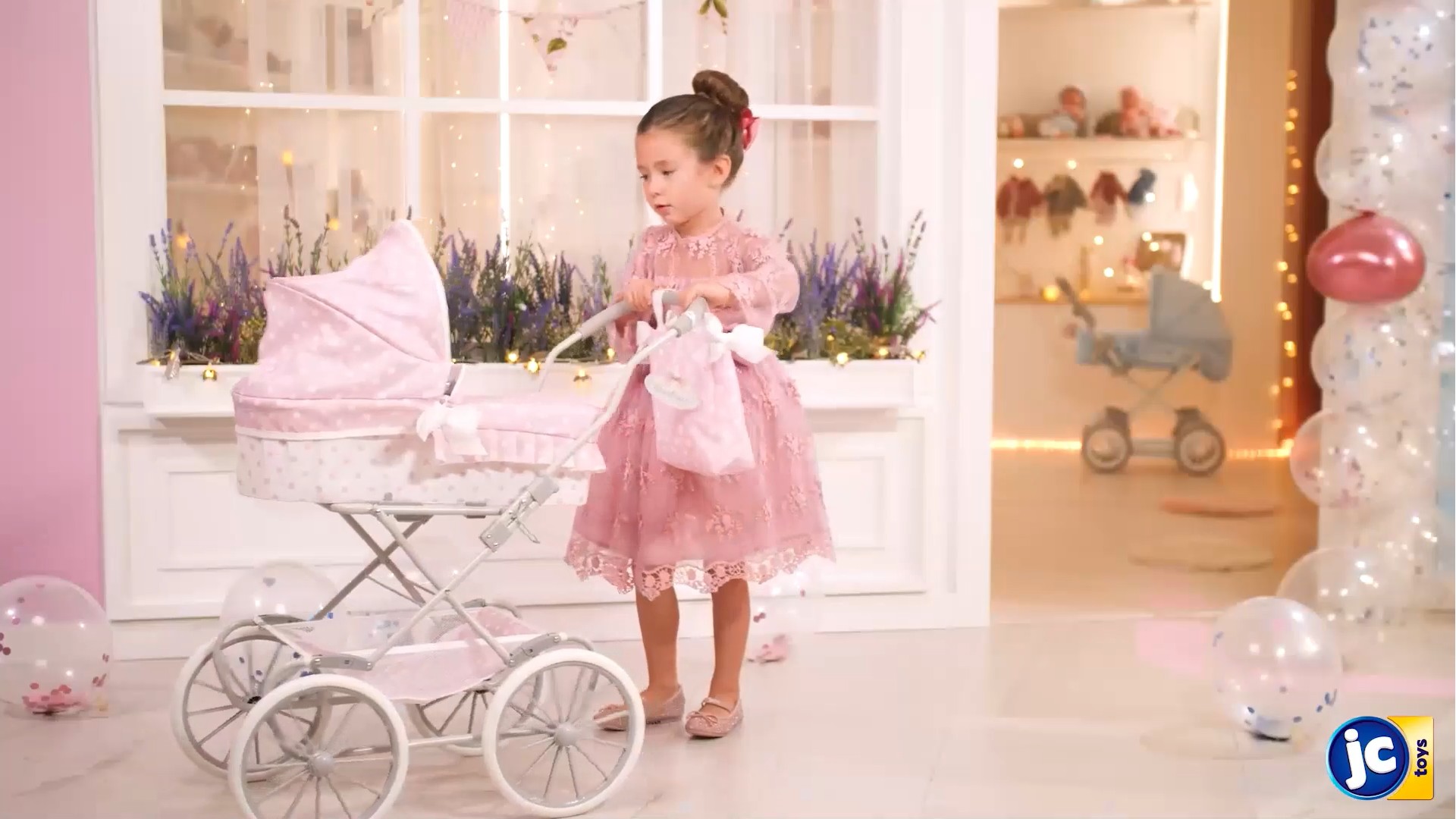 Watch JC Toys Berenguer Boutique Doll Stroller Pink Royal Pram on ...