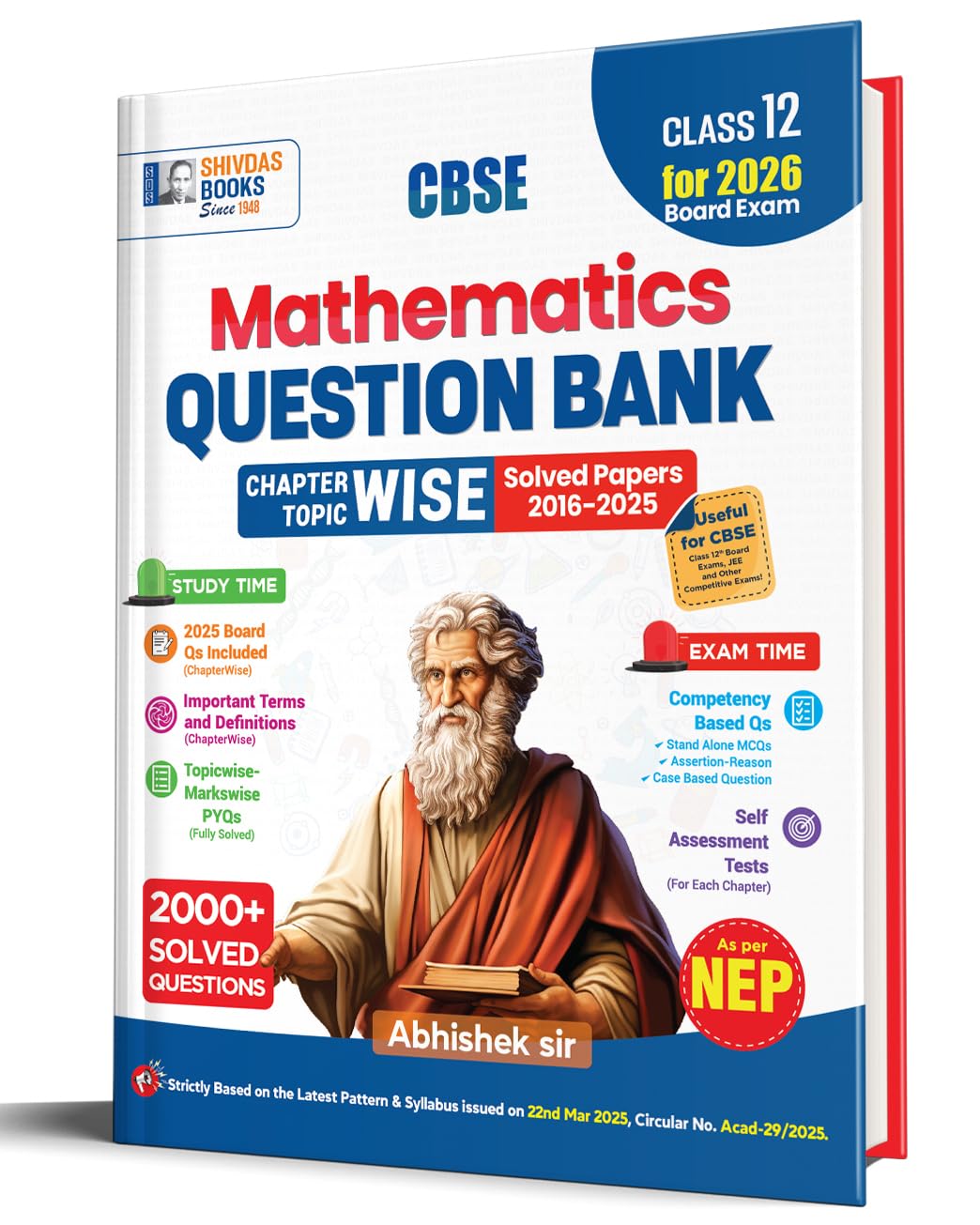 CBSE Class 12 MATHEMATICS Chapterwise and Topicwise Question Bank with ...