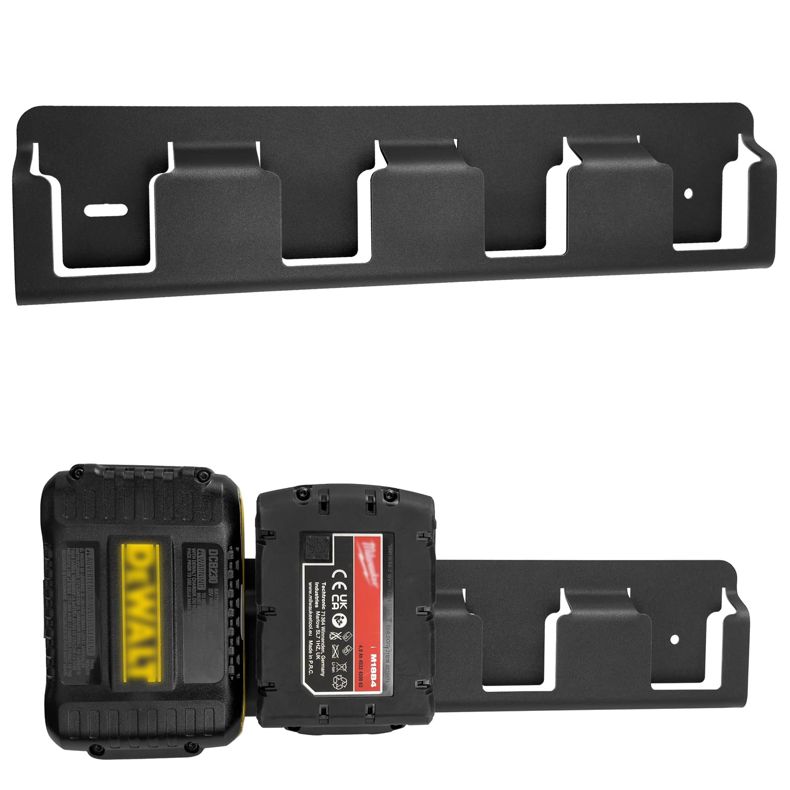 4 Slots Battery Holder Wall Mount Compatible with Dewalt 18V/20V ...