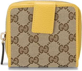 Amazon.com: Gucci, Pre-Loved Yellow Original GG Canvas Compact Wallet ...