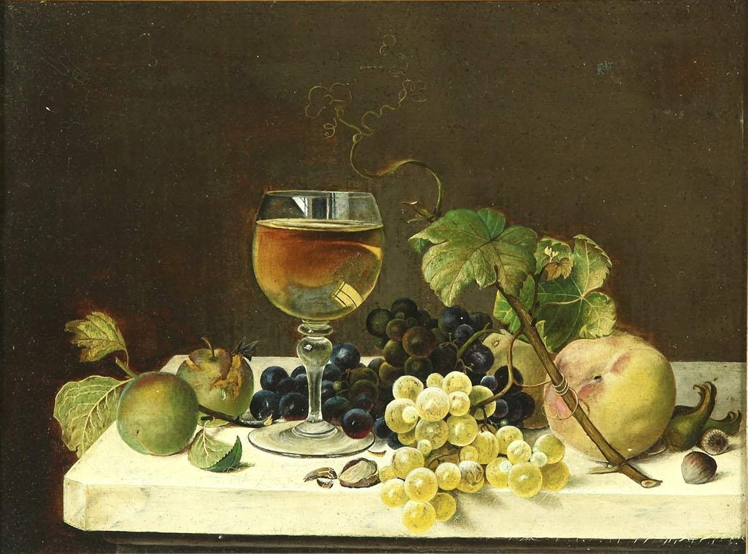 Amazon.com: Johann Wilhelm Preyer Still Life with Fruit and Glass of ...