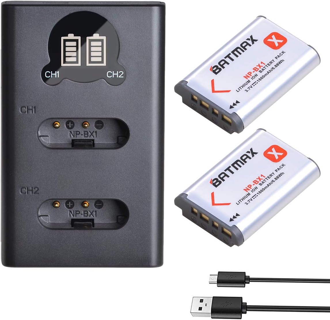 Amazon.com : Battery (2-Pack) and Charger for Sony HDR-CX405, HDR-CX440 ...