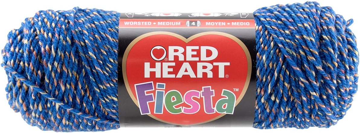 Amazon.com: Coats Yarn Red Heart Fiesta Yarn, Royal