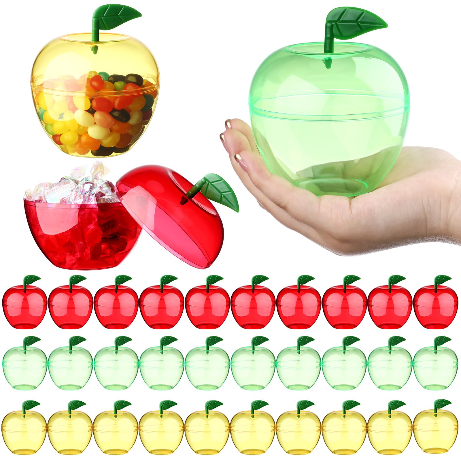 Amazon.com: Layhit 30 Pack Large Plastic Apple Containers Mixed Colors ...