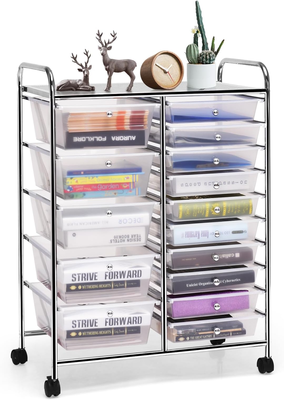 Amazon.com: HOMGX Storage Cart with 10 Drawers, 10 Tiers Rolling Drawer ...