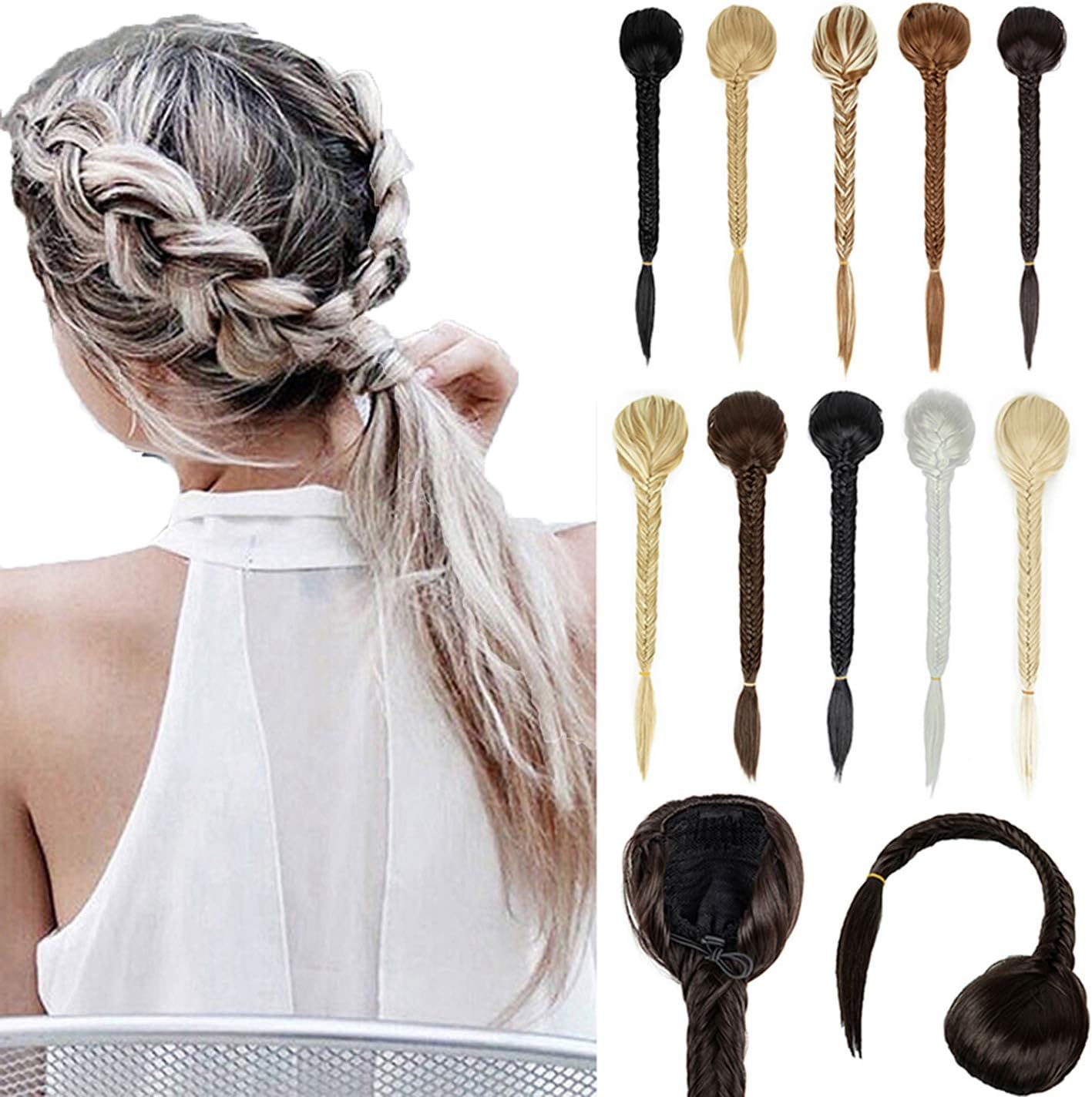 Amazon.com : FUT 24" Long Fishtail Braid Ponytail Hair Extension ...