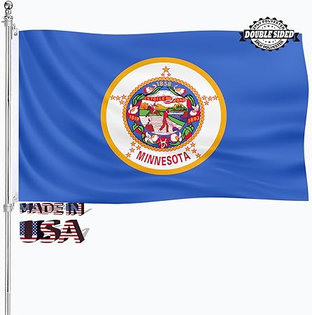 Amazon.com : Minnesota State Flag 3x5 Double Sided Flag of Minnesota ...