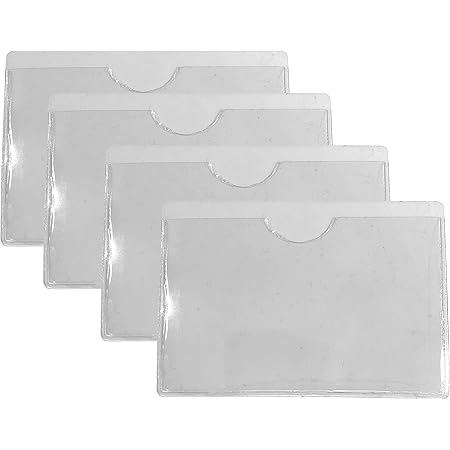 Vicloon Self Adhesive Pocket, 6pcs Adhesive Plastic Card Sleeves, Self ...