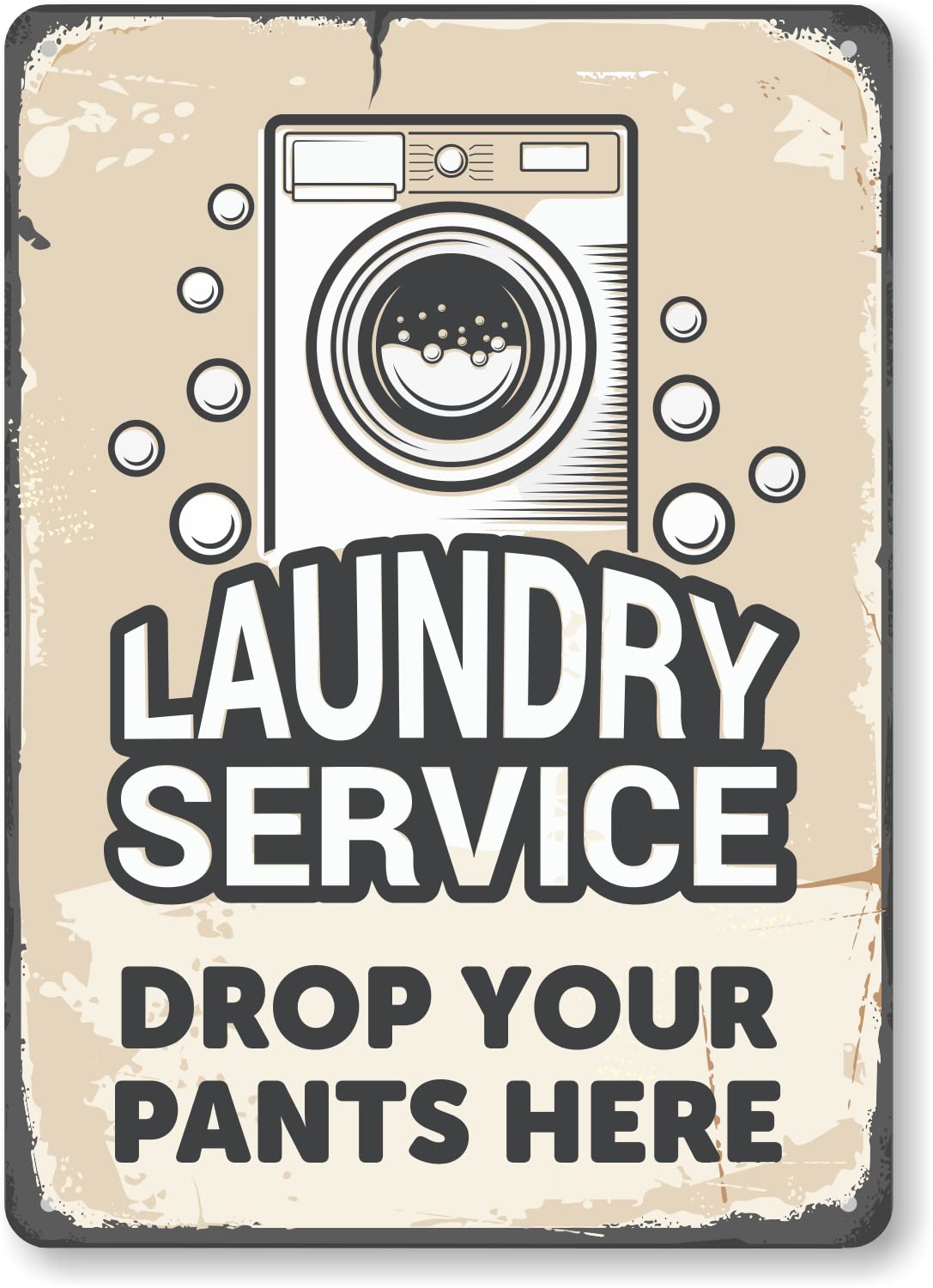 Amazon.com: SmartSign “Laundry Service Drop Your Pants Here” Vintage ...