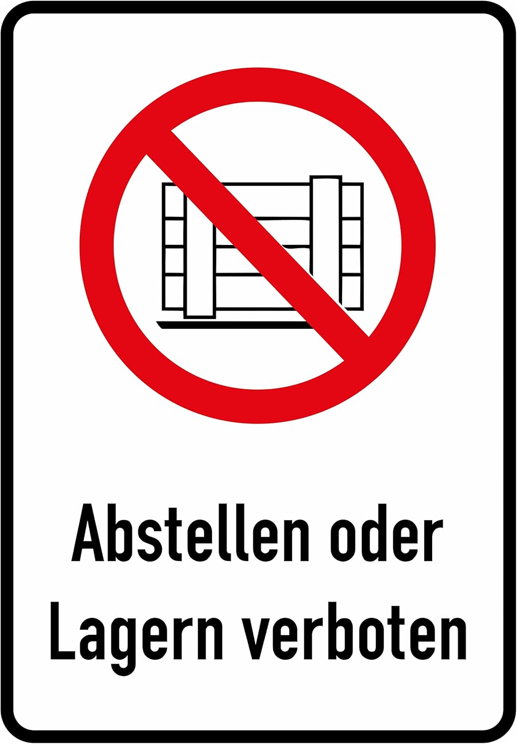 Daged Abstellen oder Lagern verboten Aufkleber 23x16 cm Hinweiszeichen ISO 7010-P023 Sticker T ...