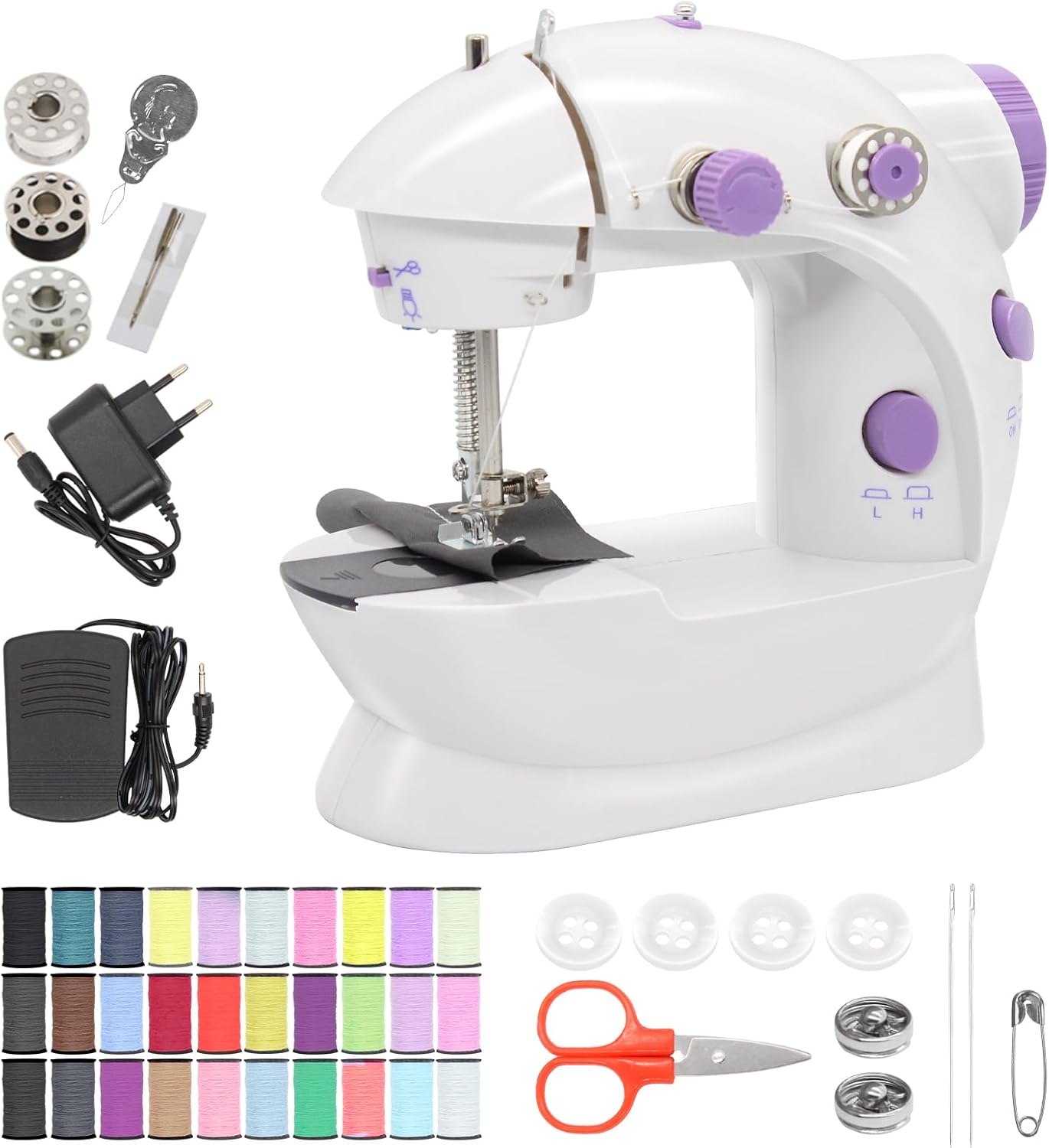Amazon.com: Maelifu Mini Sewing Machine for Beginner, Dual Speed ...