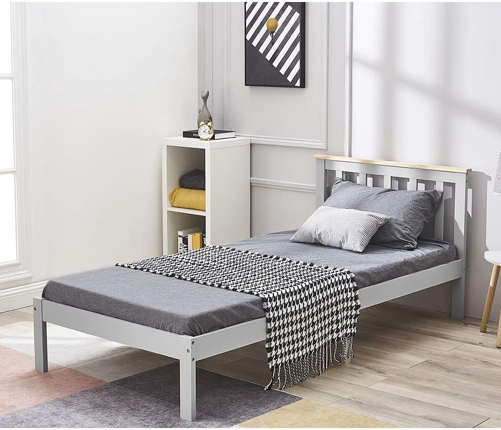 Panana 3ft Single Bed Wooden Solid Pine Single Bed for Kids, 190x97cm ...