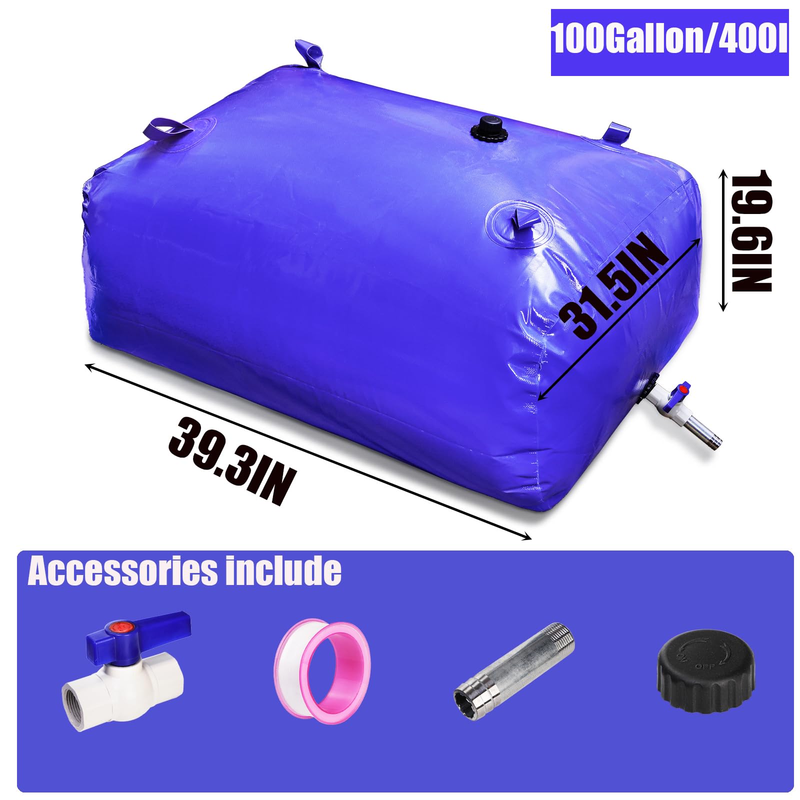 Snapklik.com : 100Gallon/400L Water Storage Bladder, Large Capacity ...