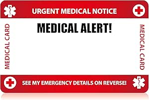 Your Medical Condition Card with Writable Panel and Patterned Lanyard ...