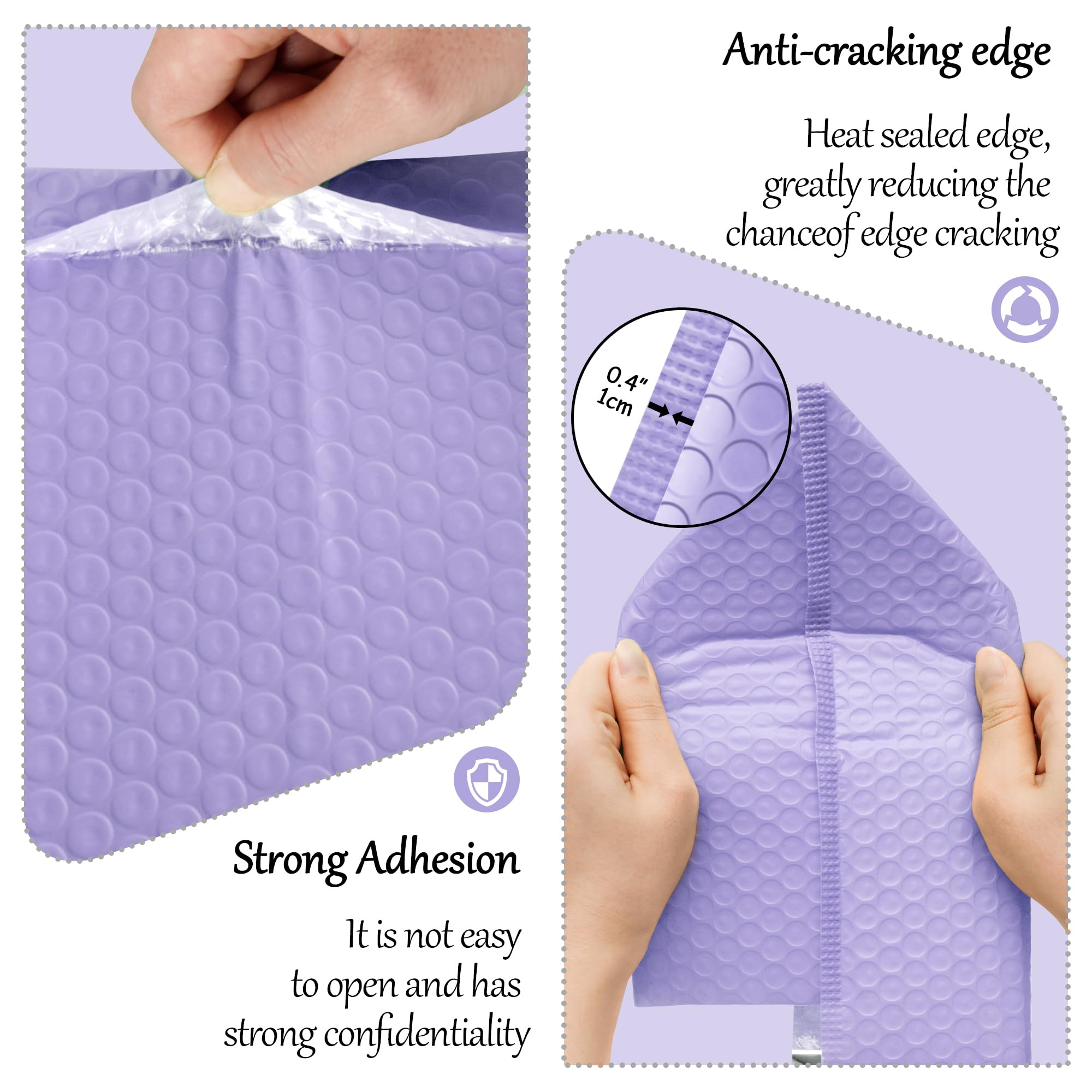 Snapklik.com : Bubble Mailers 4x8 50 Pack, Purple Padded Envelopes ...